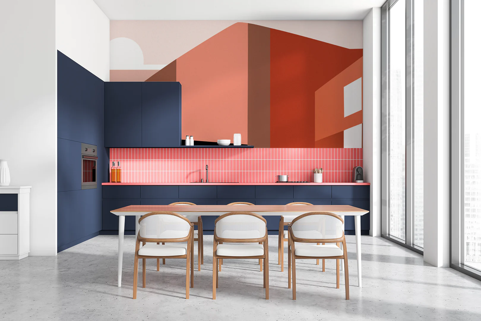 Papel Pintado Horizontes Urbanos Rosa